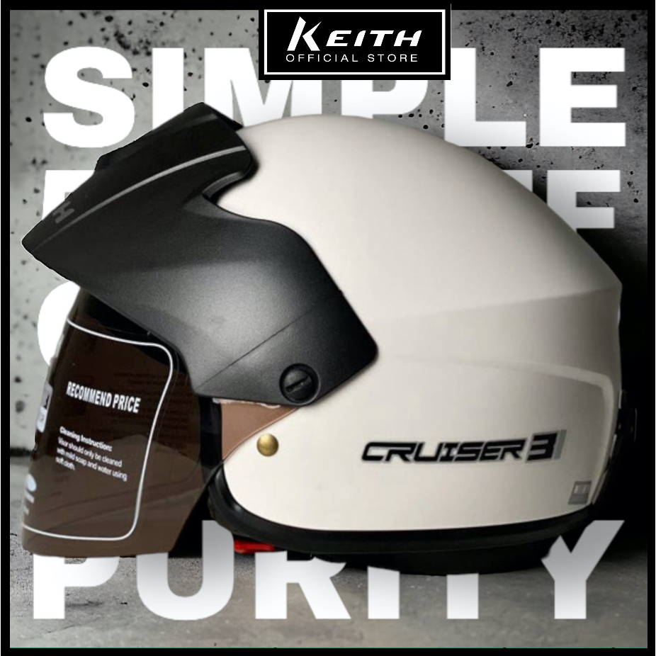 KEITH Cruiser V3 Helmet - White | Shopee Malaysia