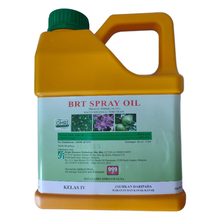 BRIGHT BRT SPRAY OIL 4L White Oil 99.0% Racun Serangga Koya/Teritip ...