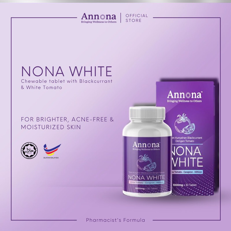 ANNONA NONA WHITE! CHEWABLE TABLET WHITENING BODY & FACE, ANTI AGING ...