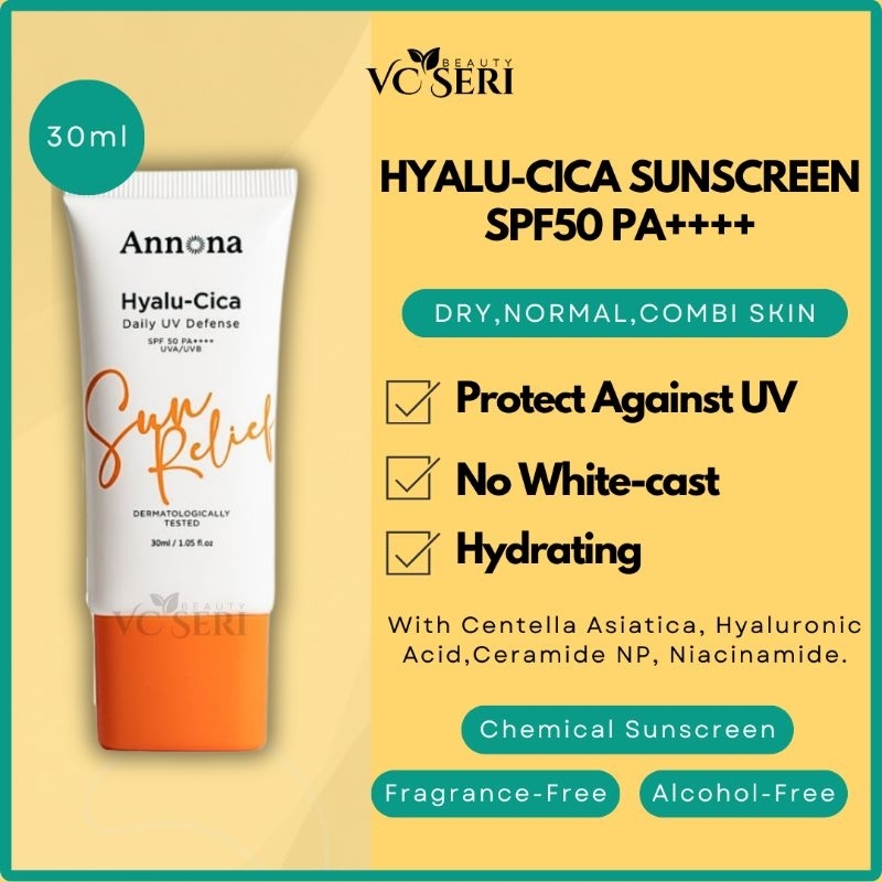 Sunscreen Hyalu Cica Daily UV Devence SPF50 PA+++ Annona serum vcs ...