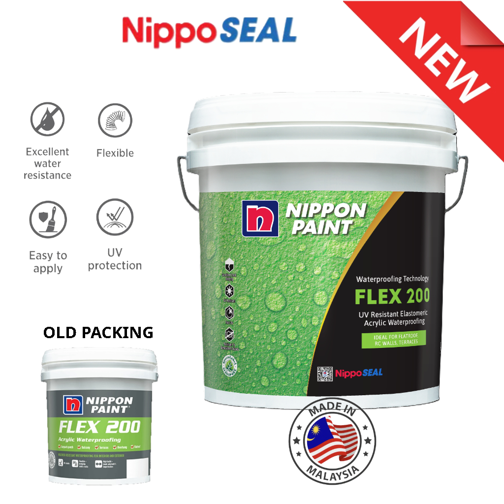 Nippon Paint Waterproofing Flex 200 20kg / Waterproofing solutions / Pentens T200 | Shopee Malaysia