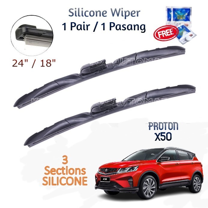 Proton X50 Heavy Duty Silicone Material Wiper 1 Pasang (2 Pcs) Car ...