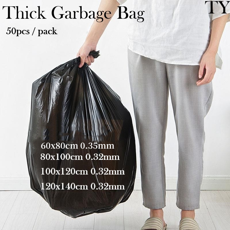 Thick Large Black Garbage Bag 100L 120L 240L Big Dustbin Plastic Bag ...