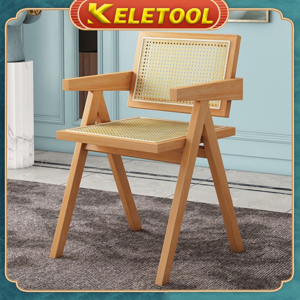 Rattan dining chair kerusi meja makan kayu Makan Kerusi Rotan Nordic ...