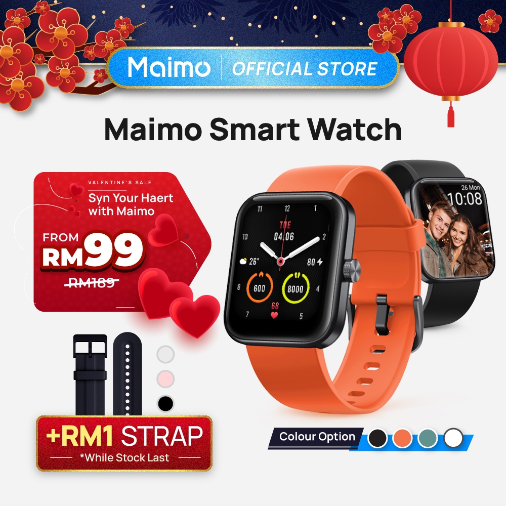 Maimo Curved 2.5D HD Screen SpO2 Smart Watch (1.69") | Shopee Malaysia