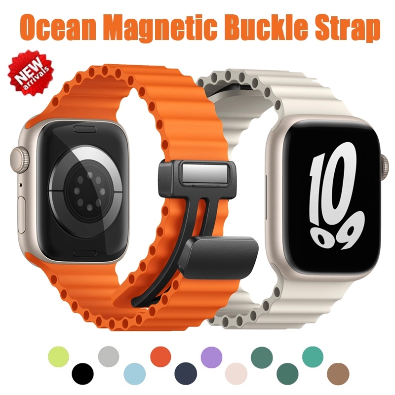 Magnetic Silicone Ocean Strap band 44mm 45mm 46mm 49mm 40mm 41mm 42mm ...