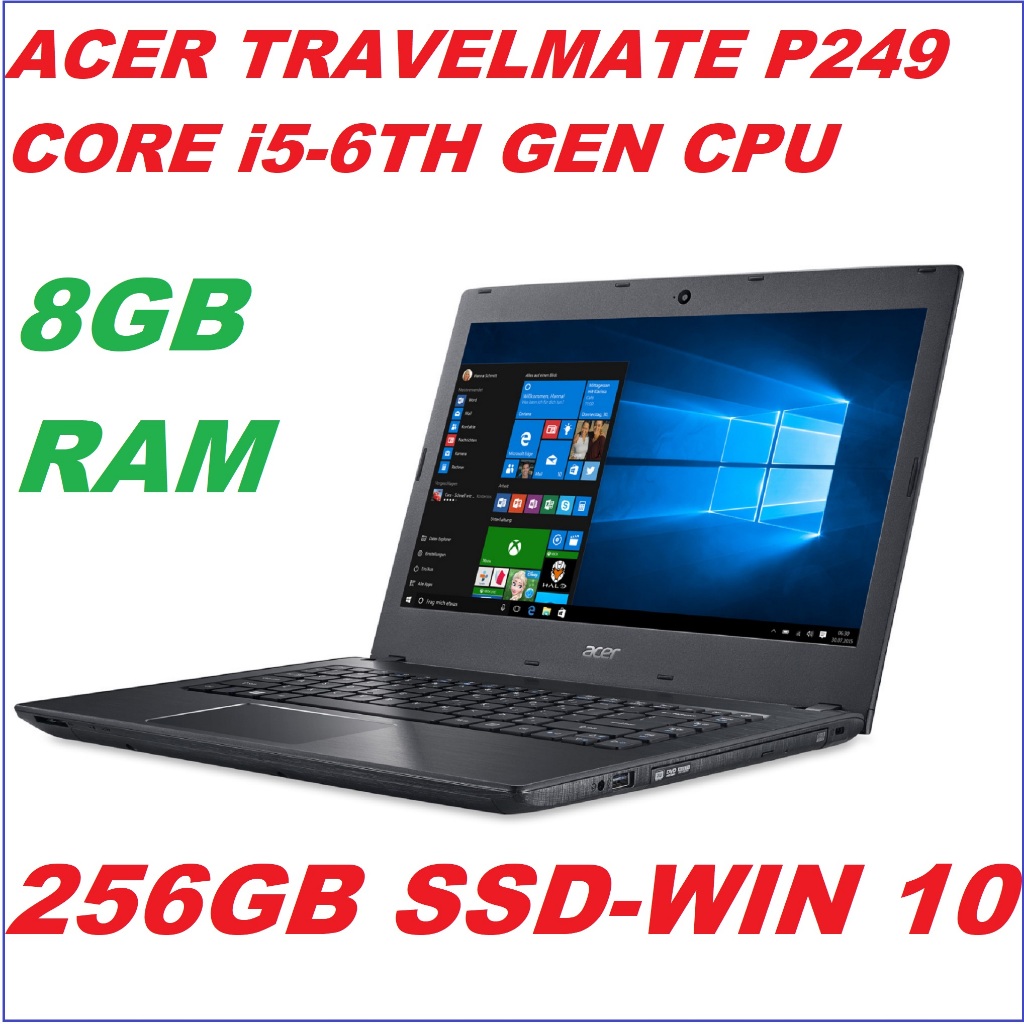 ACER TRAVELMATE P249 /INTEL CORE i5-6200 6TH GEN/ 8GB RAM/256GB SSD/INTEL HD GRAPHIC/14 LCD ...