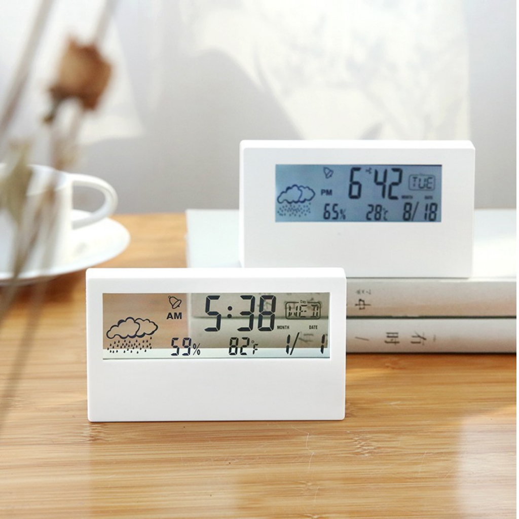 Transparent Alarm Clock Digital Alarm Weather Temperature Date Alarm ...