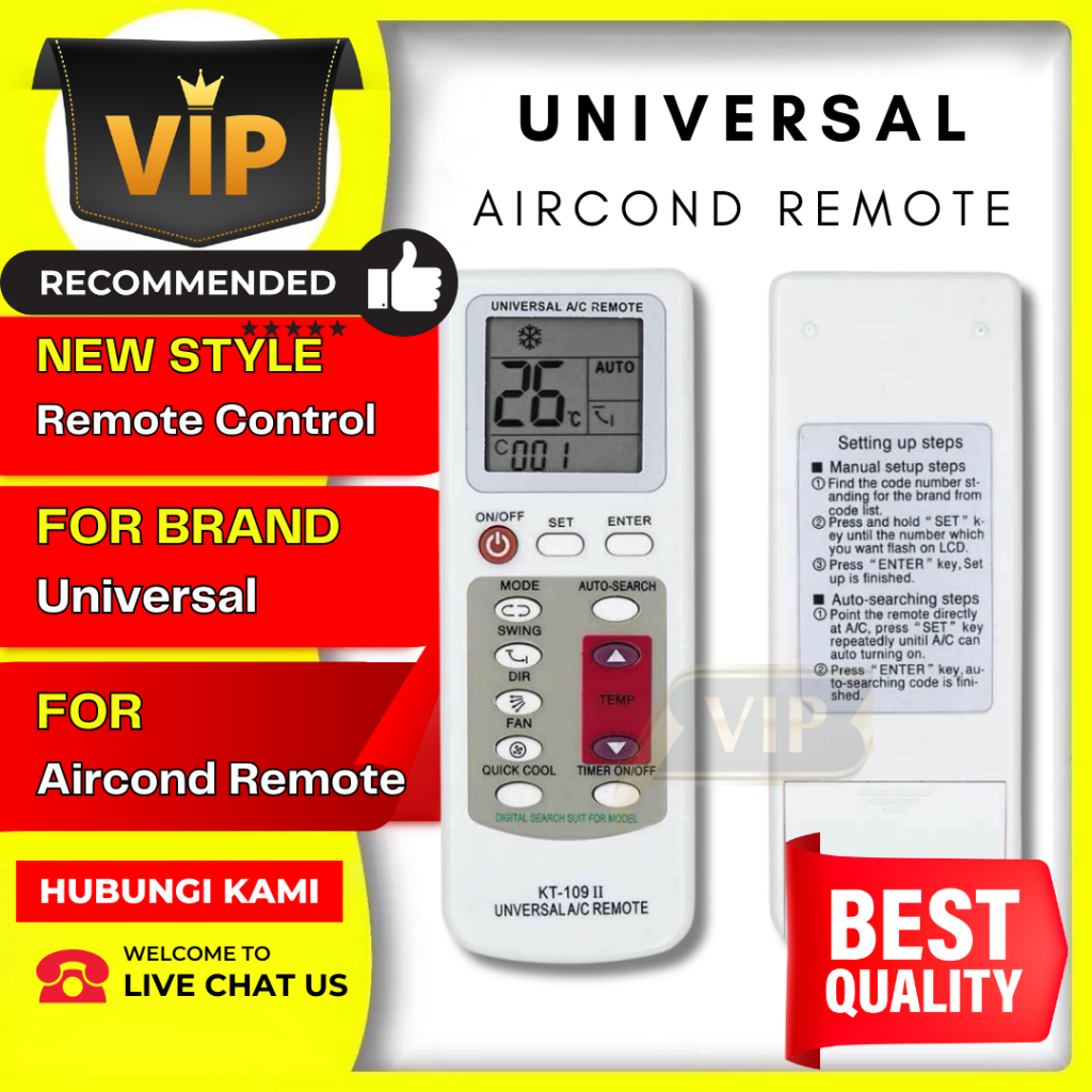 QUNDA Universal Aircon Remote Control KT-109 II | Shopee Malaysia