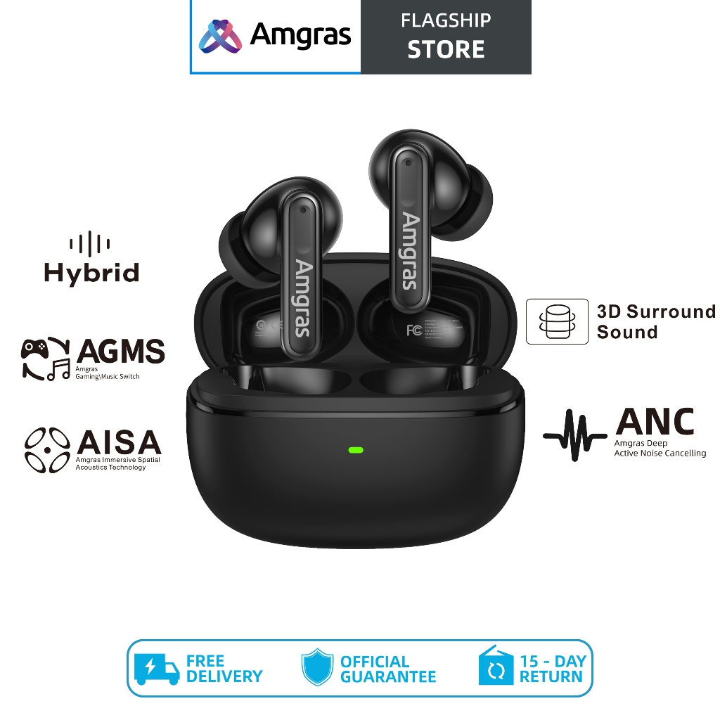 Amgras Eternity Ⅲ Ultra ANC Noise Reduction Wireless Earphone Bluetooth ...
