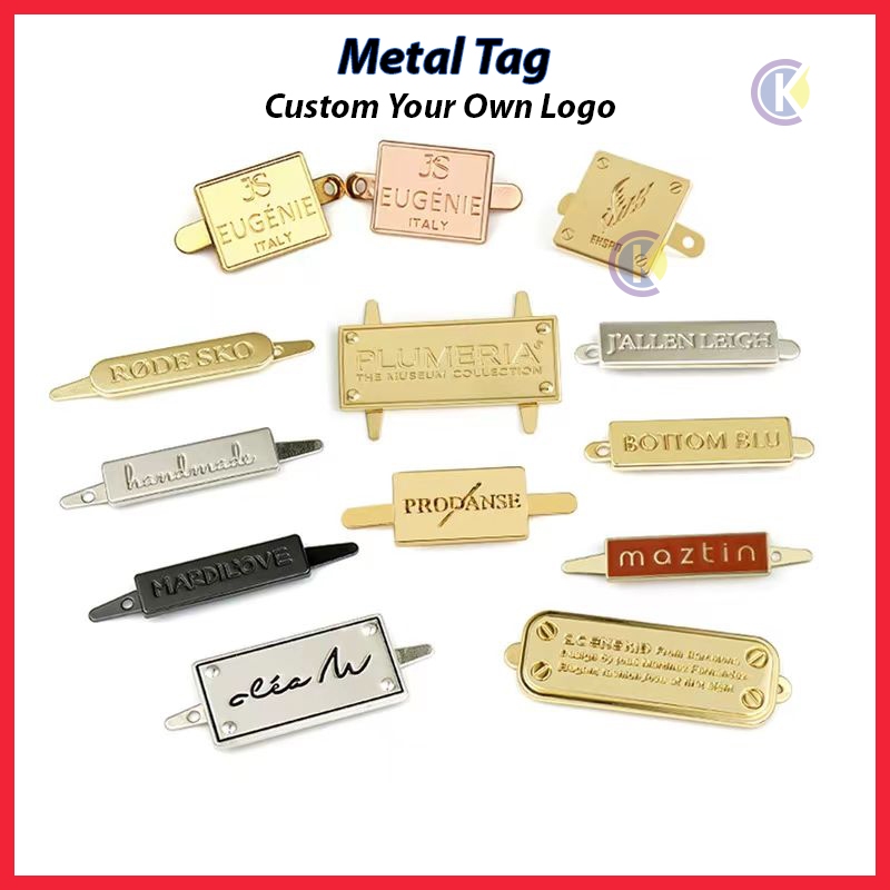 CUSTOM Metal Tag Branding Label Tag Besi Golden Name Tag Silver With ...