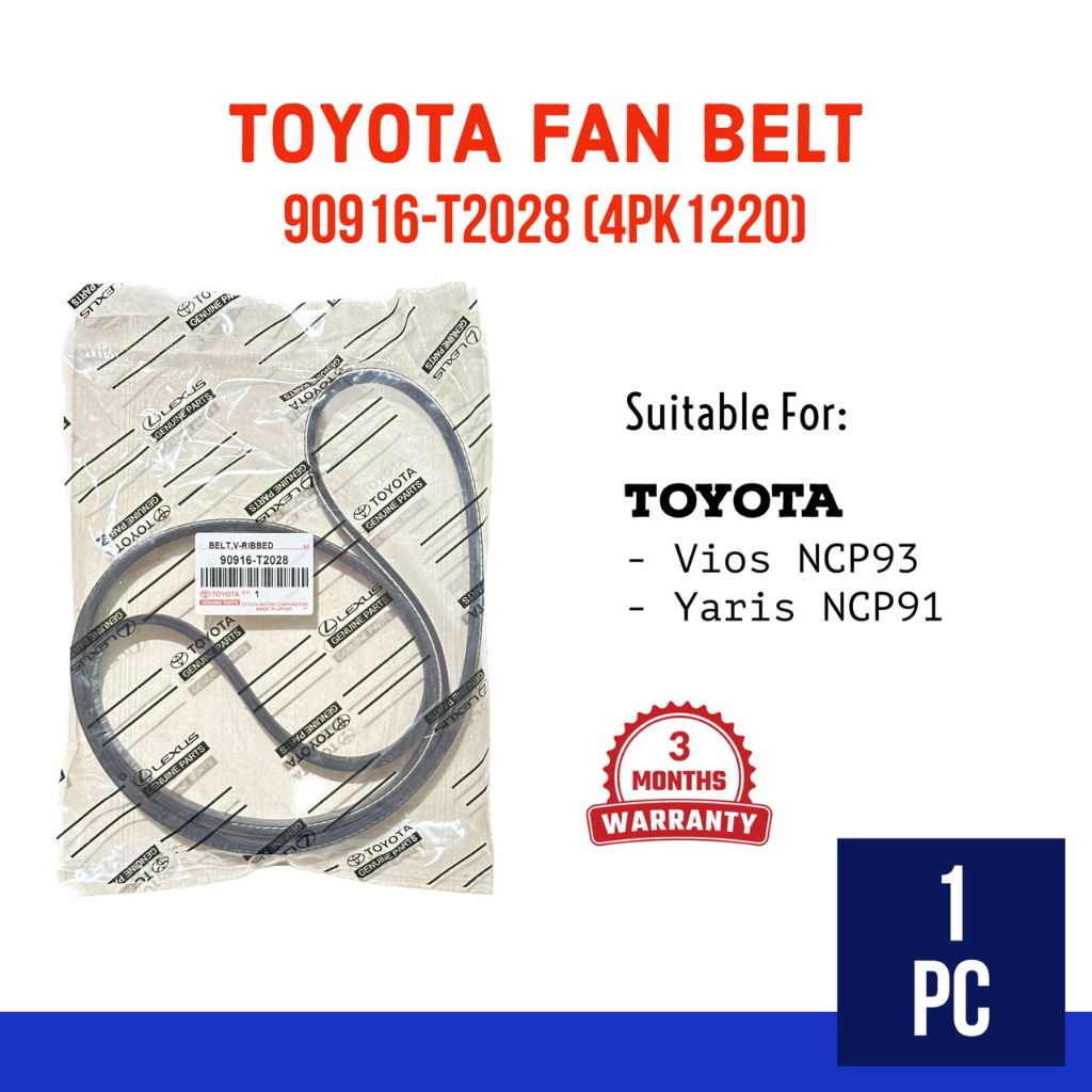 TOYOTA FAN BELT 4PK1220 (90916-T2028) - TOYOTA VIOS NCP93/ YARIS NCP91 ...