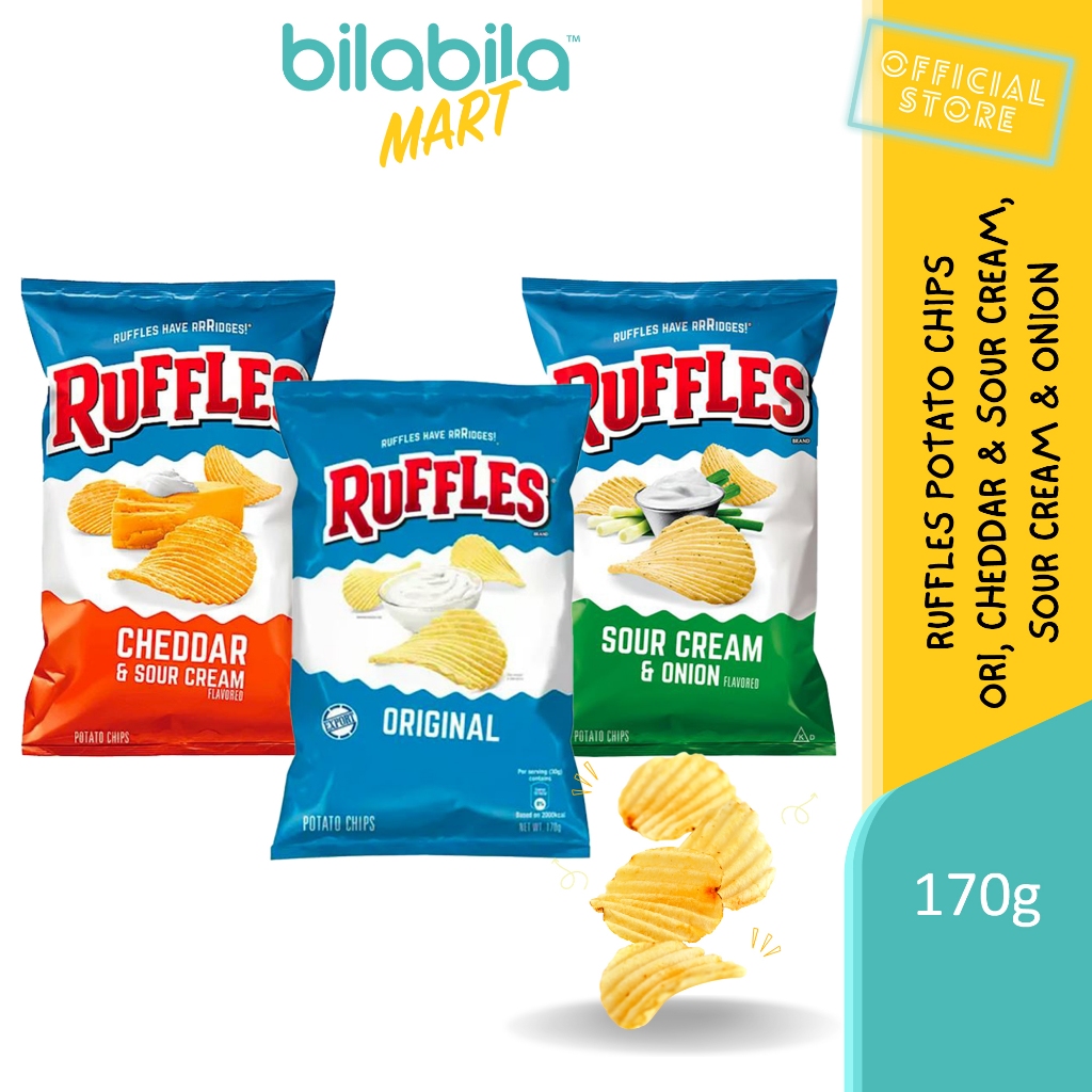 Ruffles Crinkle Cut Potato Chips (Original, Cheddar & Sour Cream, Sour ...