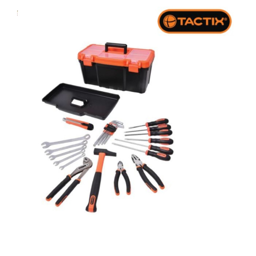 TACTIX Tool Set With Plastic Box (26 Pieces) Tool Set Dengan Plastik ...