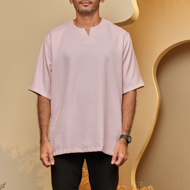 Dusty Pink - Kurta Isaac - Bumsnbums ironless fabric, baggy cut, modern ...