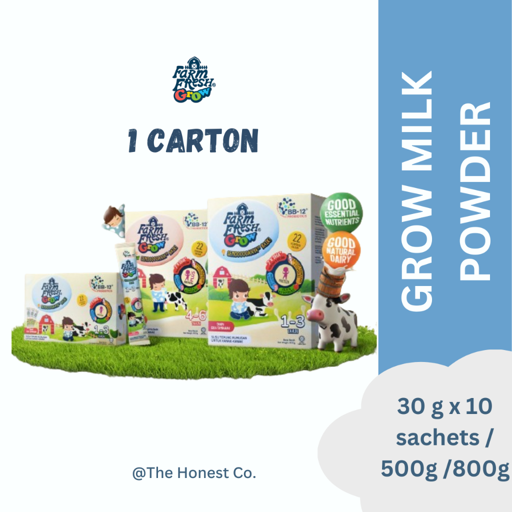FARM FRESH GROW MILK POWDER 30G X 10 SACHETS 500G 800G 1-3 YEARS 4-6 ...