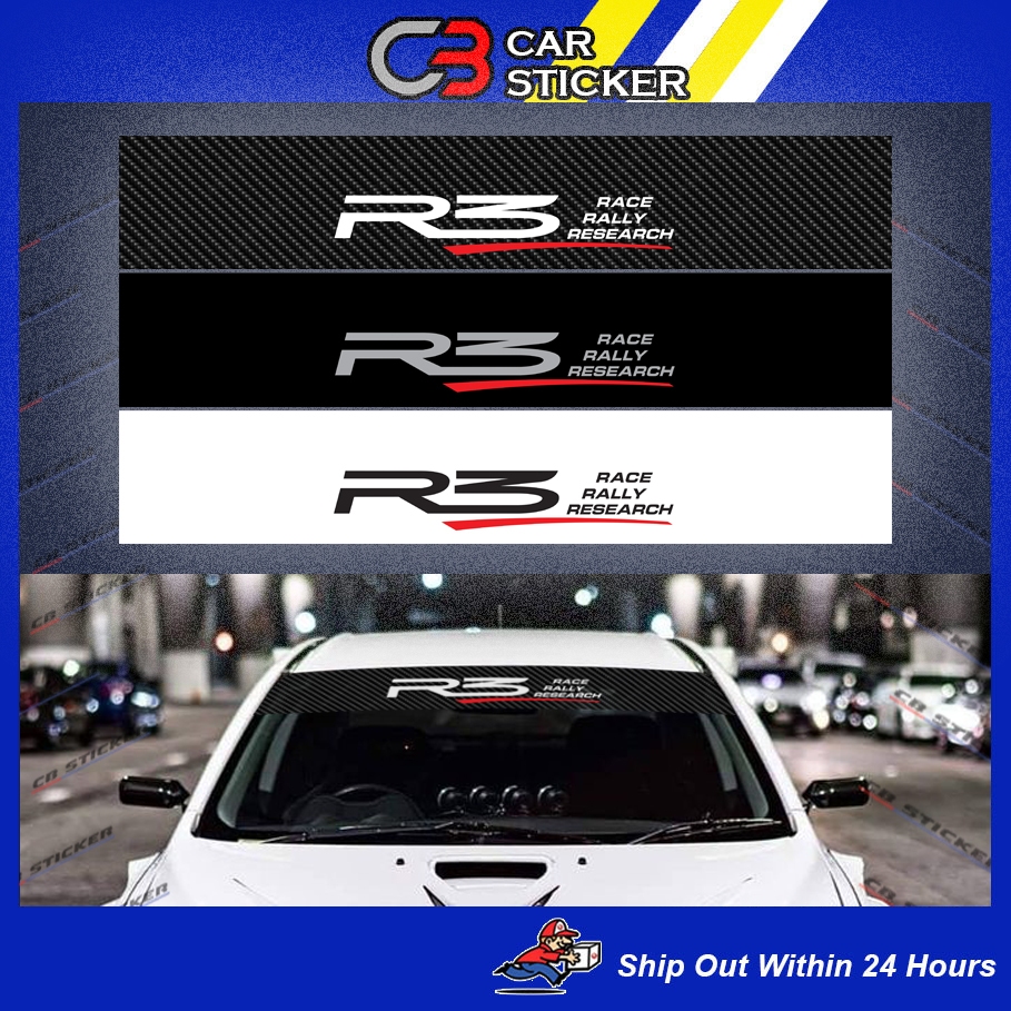 R3 RACE RALLY CAR SUNSHIELD STICKER / S84 | Shopee Malaysia