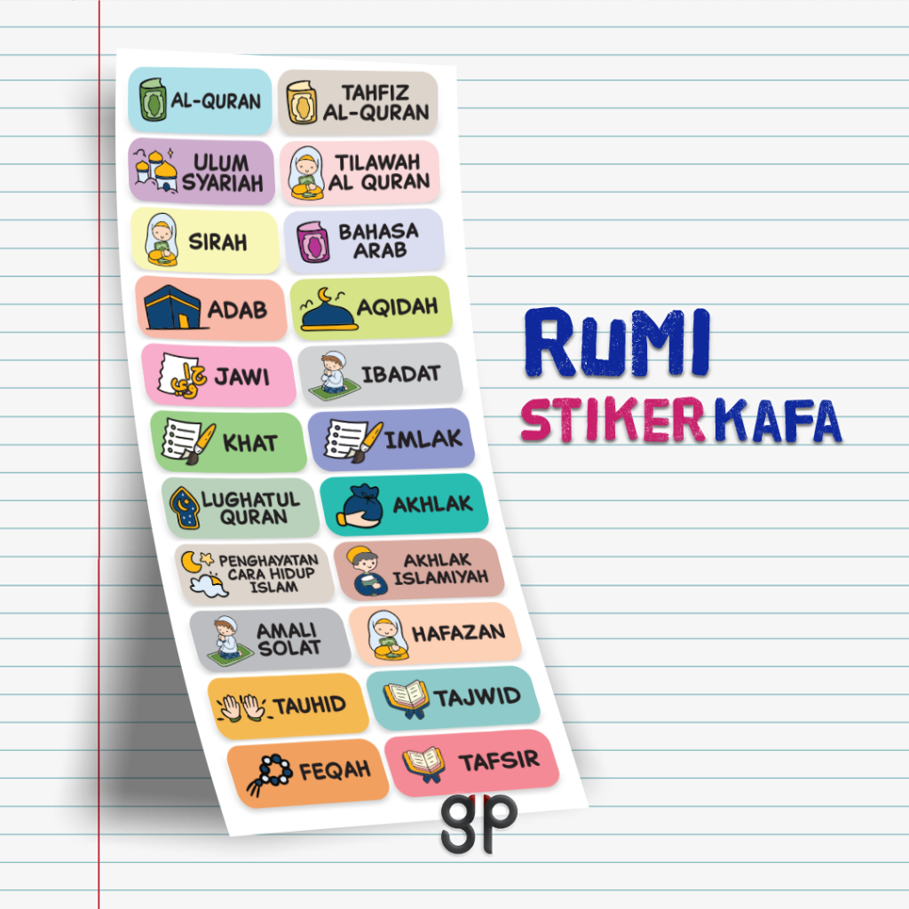 Sticker Buku Sekolah: Sticker Subjek, Sticker KAFA, Sticker Hari ...
