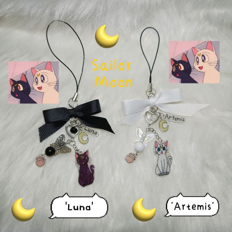【PuCa】Luna & Artemis matching phone straps/phone charm/keychain/couple ...