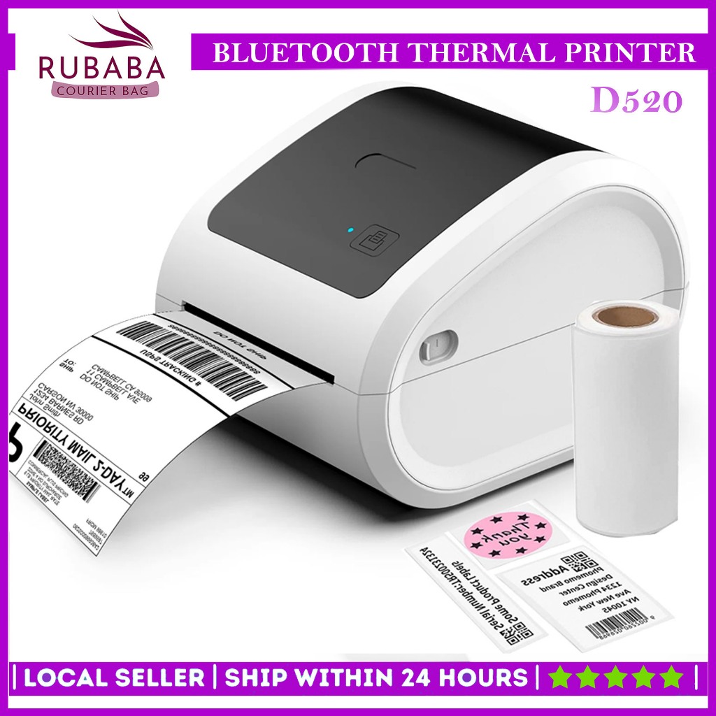 D520 *Label Printer *A6/A7 | Thermal Printer Waybill Size Bluetooth ios ...