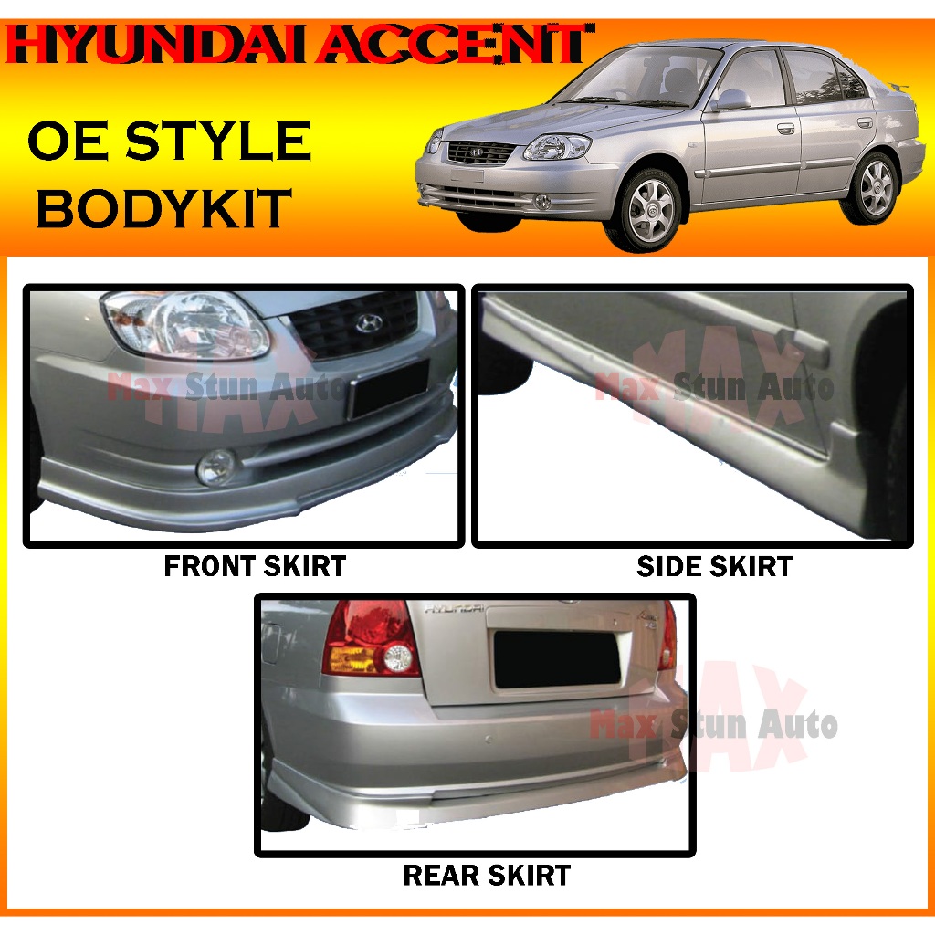 HYUNDAI ACCENT OE FULL SET BODYKIT OE BUMPER SKIRT LIP FOR ACCENT FRONT ...