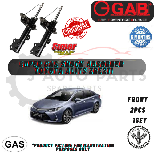 TOYOTA ALITS ZRE211 (FRONT 2PCS) 100% ORIGINAL (GAB) SUPER GAS SHOCK ...