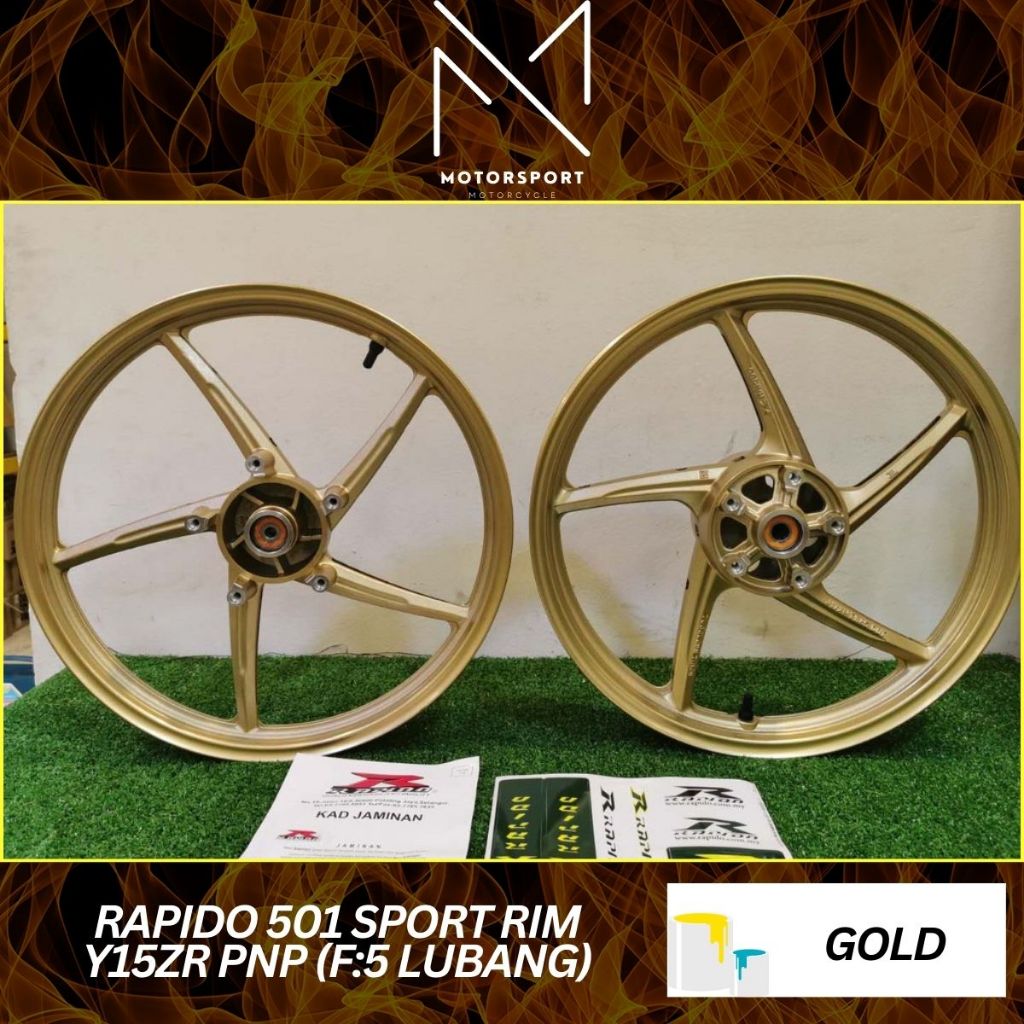 RAPIDO 501 SPORT RIM Y15ZR PNP Y15 (DEPAN 5 LUBANG) | Shopee Malaysia