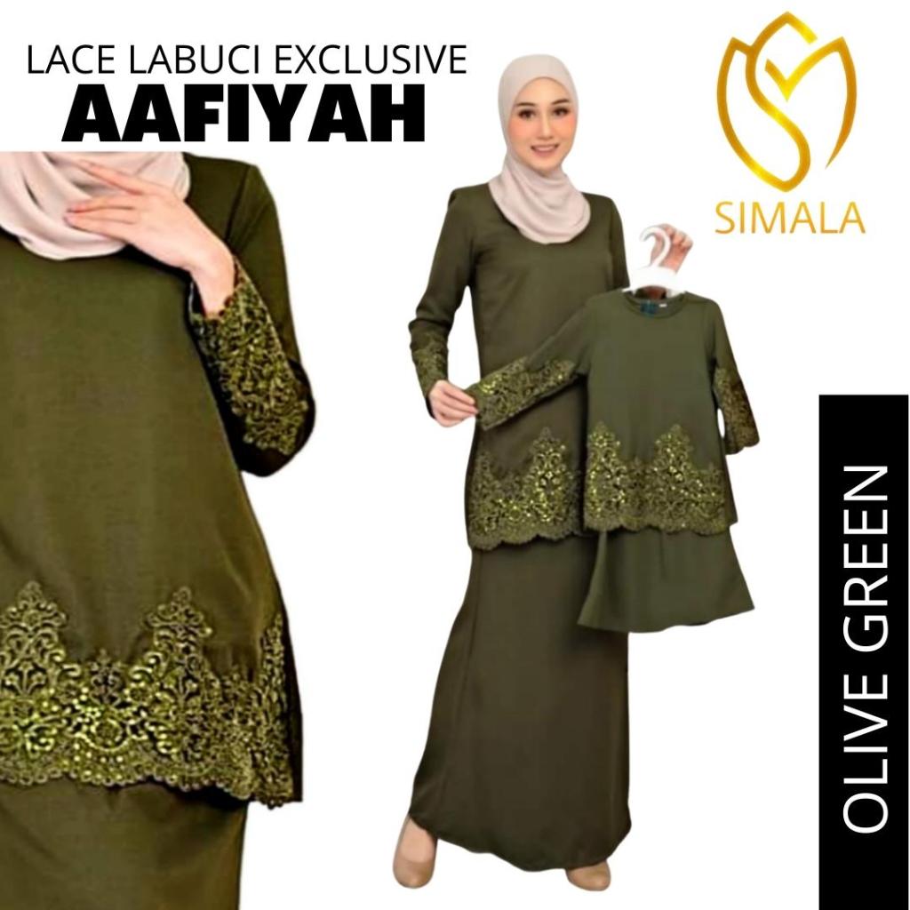 ( RAYA 2024 )(Budak)AAFIYAH Kurung Lace Labuci Exclusive Baju Kurung ...