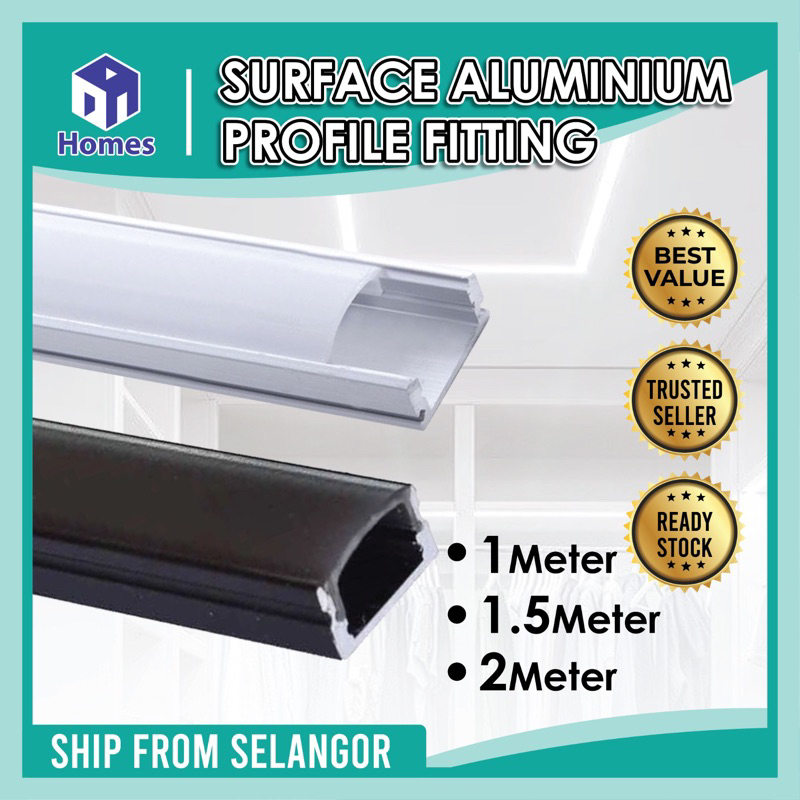 Surface Aluminium Profile Fitting, LED Strip Casing | Shopee Malaysia