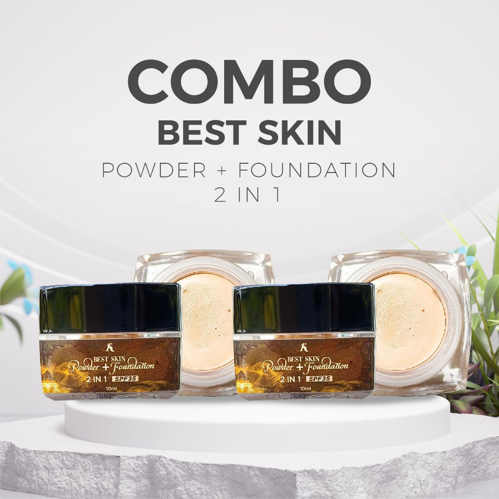 DHERBS Best Skin Powder Foundation Skincare Vitamin C Brightening Face ...