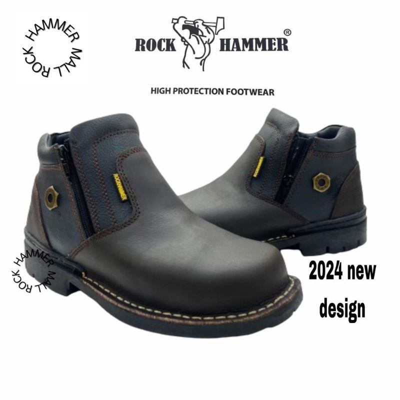 ORIGINAL 2024 NEW DESIGN ROCK HAMMER FULL LEATHER SAFETY SHOE/BOOT MID ...