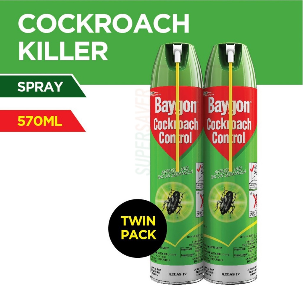 Baygon Cockroach Control (570ml) Twin pack & Single pack | Shopee Malaysia