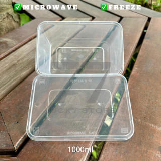 1000ml Rectangular Plastic Food Container Disposable Bekas Makanan ...