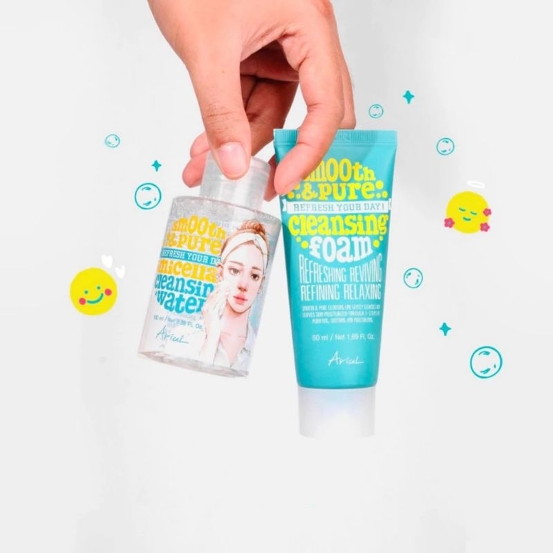 Ariul Smooth&Pure Deep Clean Cleansing Foam | Micellar Cleansing Water ...