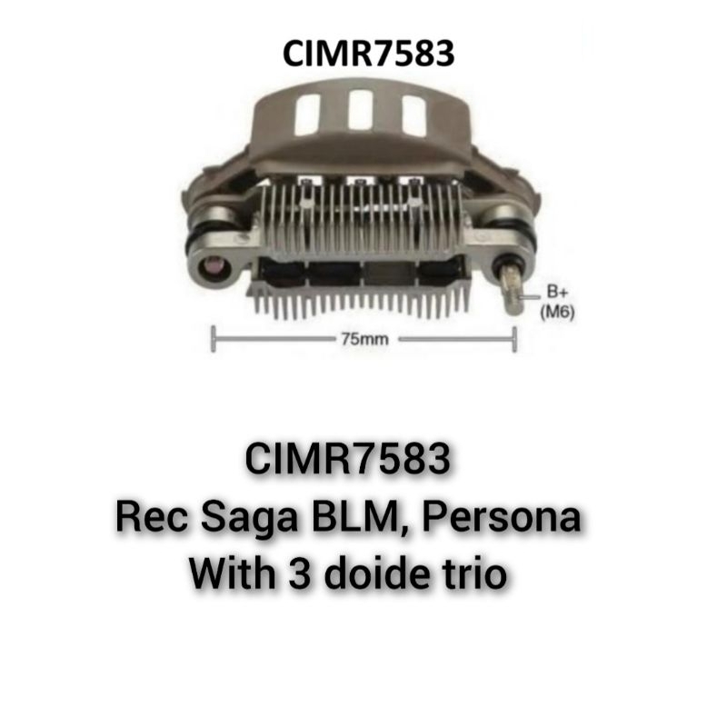(CIMR7583) Rectifier Alternator Saga BLM, Persona (With 3 doide trio ...