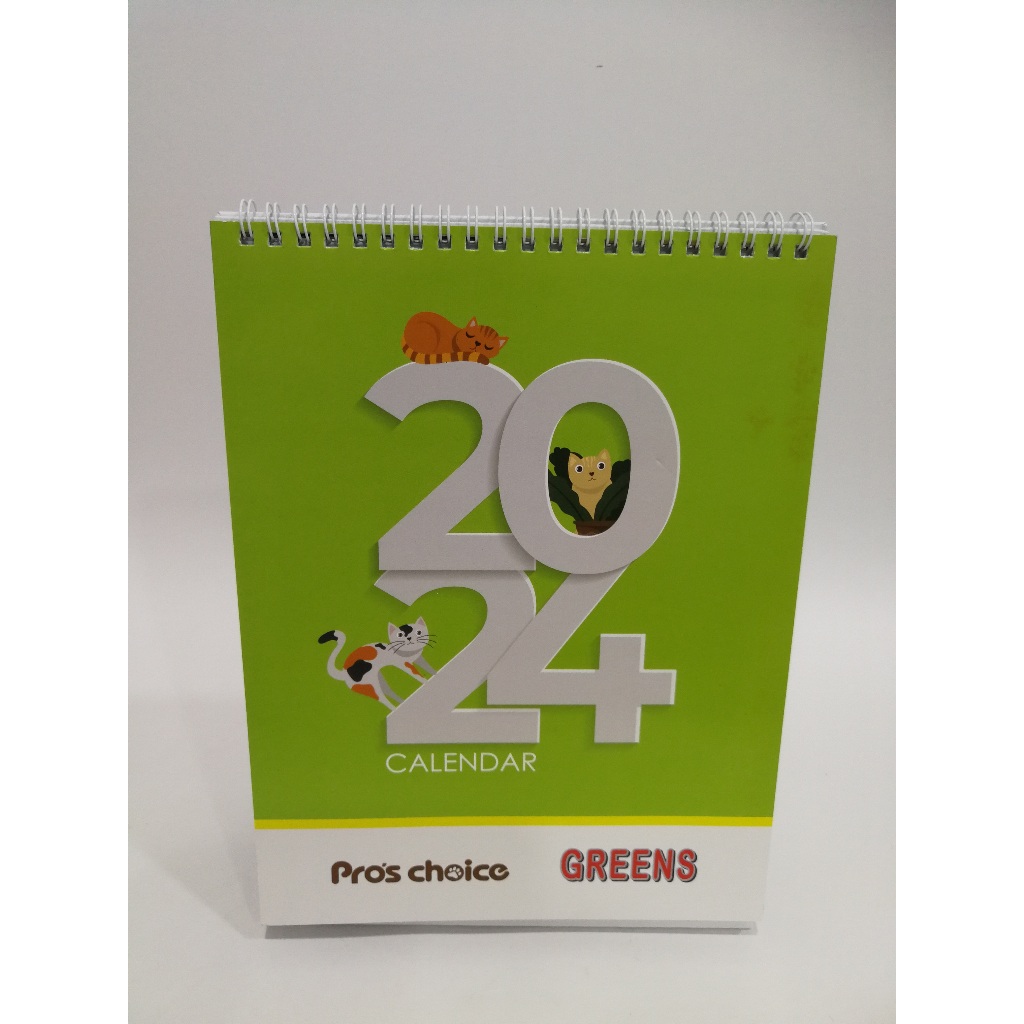 2024 Greens Calendar Cats Desk Table Flip Pets Dogs Kalendar Meja ...