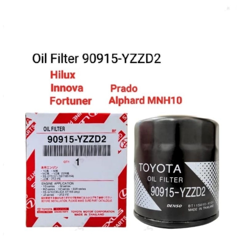 TOYOTA Hilux Innova Fortuner Prado Alphard MNH10 90915-YZZD2 Oil Filter ...