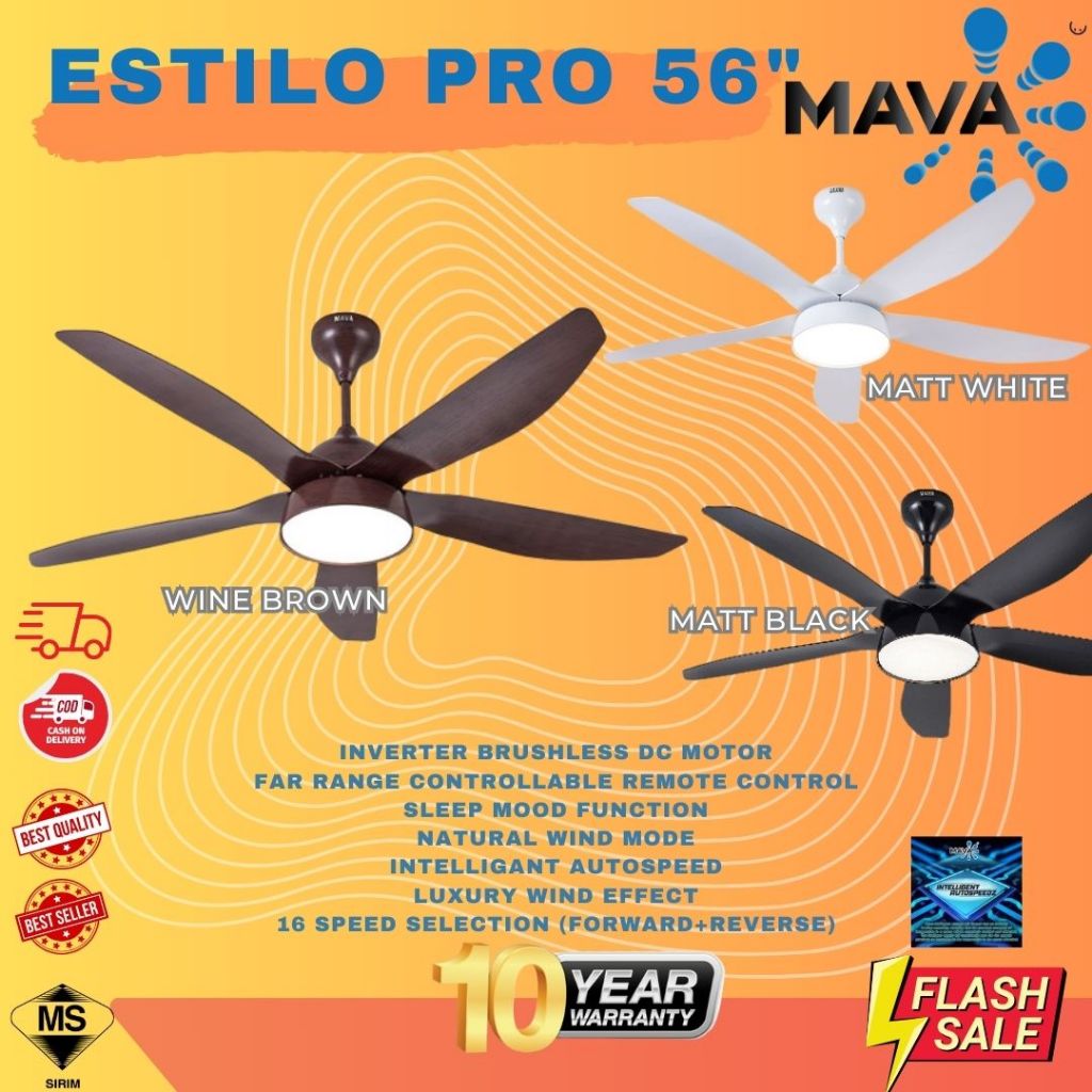 Mava Estilo Pro DC Ceiling Fan 8Speed with sensor *New | Shopee Malaysia
