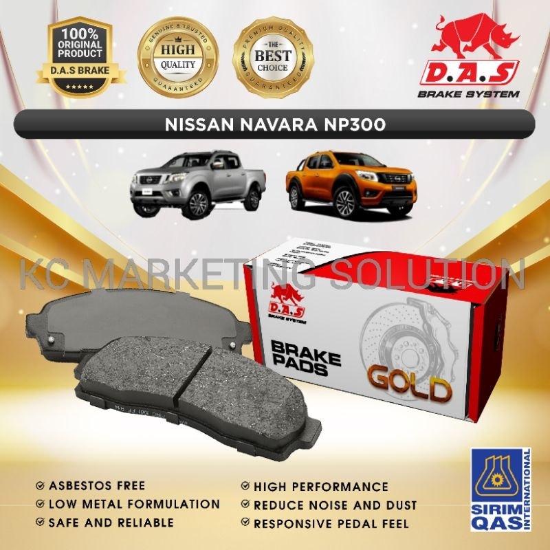 DAS Front Disc Brake Pads Nissan Navara NP300 (ISO Certified) | Shopee ...