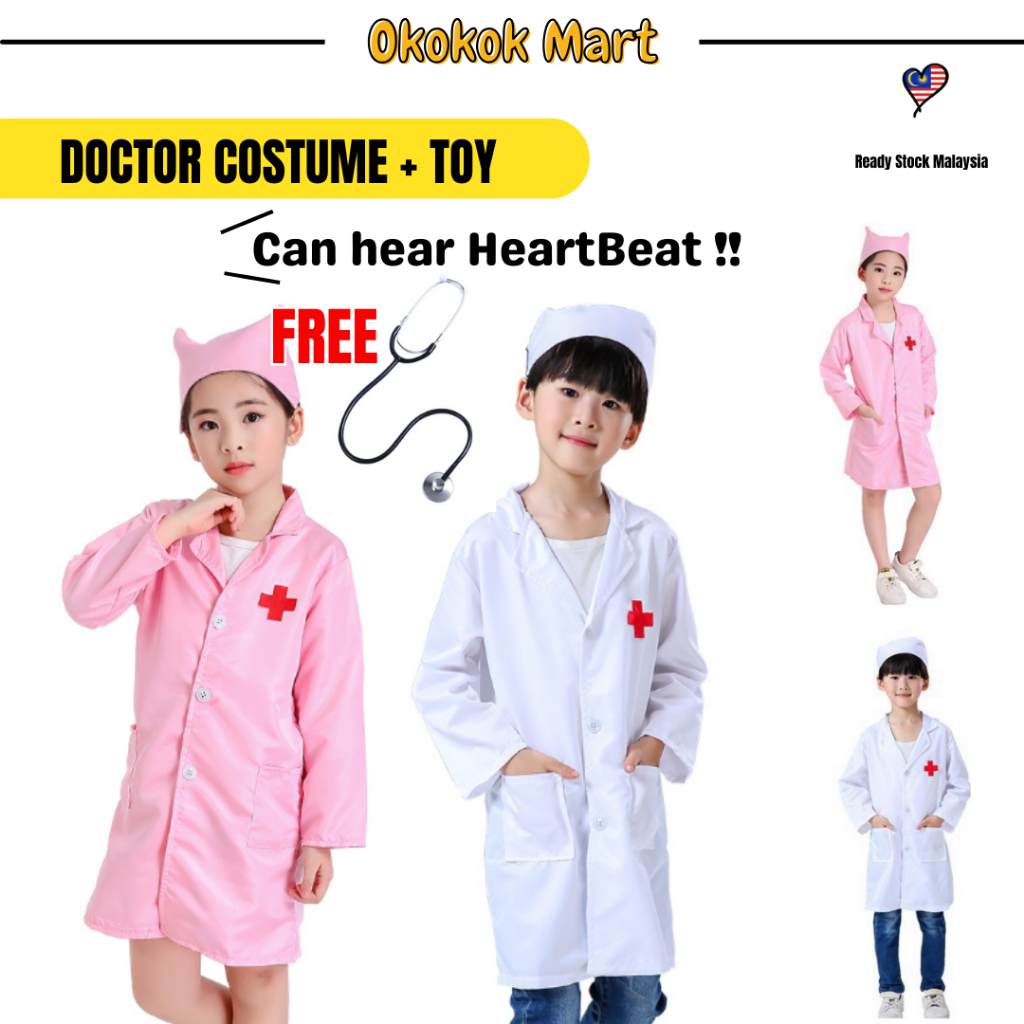 Baju Doktor Doctor Costume Kids Toys Doctor Stethoscope Toys Cosplay ...