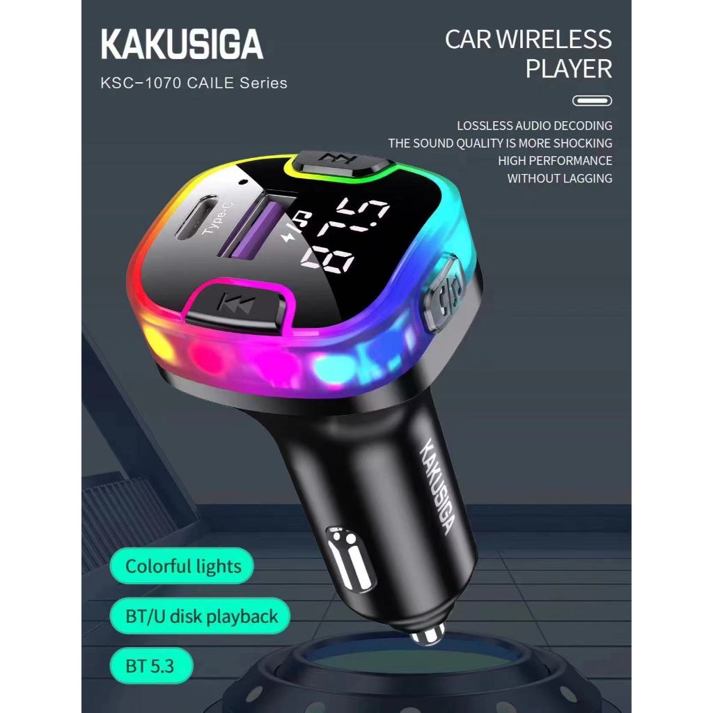 KAKUSIGA KSC-1070 Bluetooth FM Transmitter HIFI Music Car Charger / PD ...