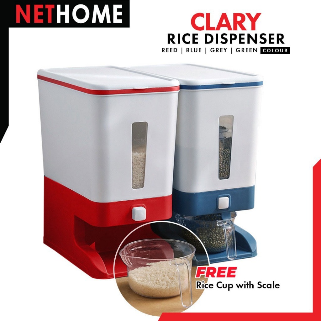 ⚡️NETHOME⚡️CLARY 10KG AUTOMATIC RICE DISPENSER WITH RINSING CUP SMART ...