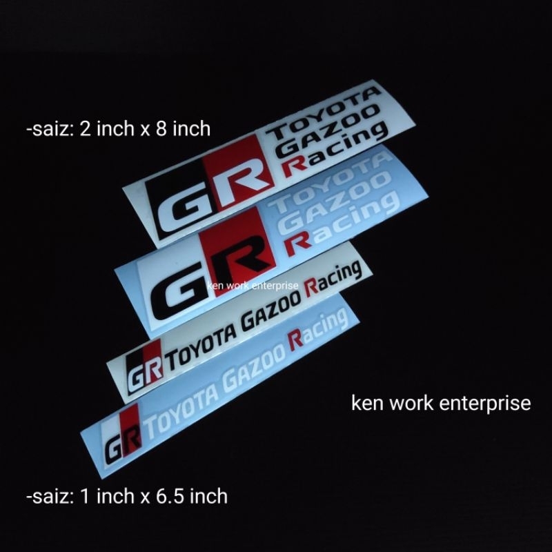 sticker gr toyota gazoo car sticker 0042 0043 accessories | Shopee Malaysia