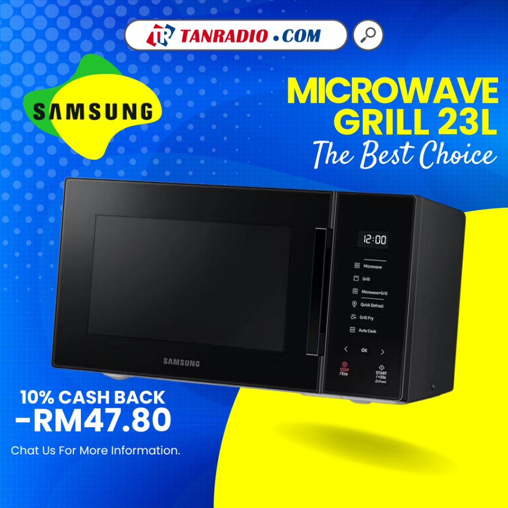 SAMSUNG Grill Fry Microwave Oven - Black (23L) MG23T5018CK 微波炉 | Shopee ...