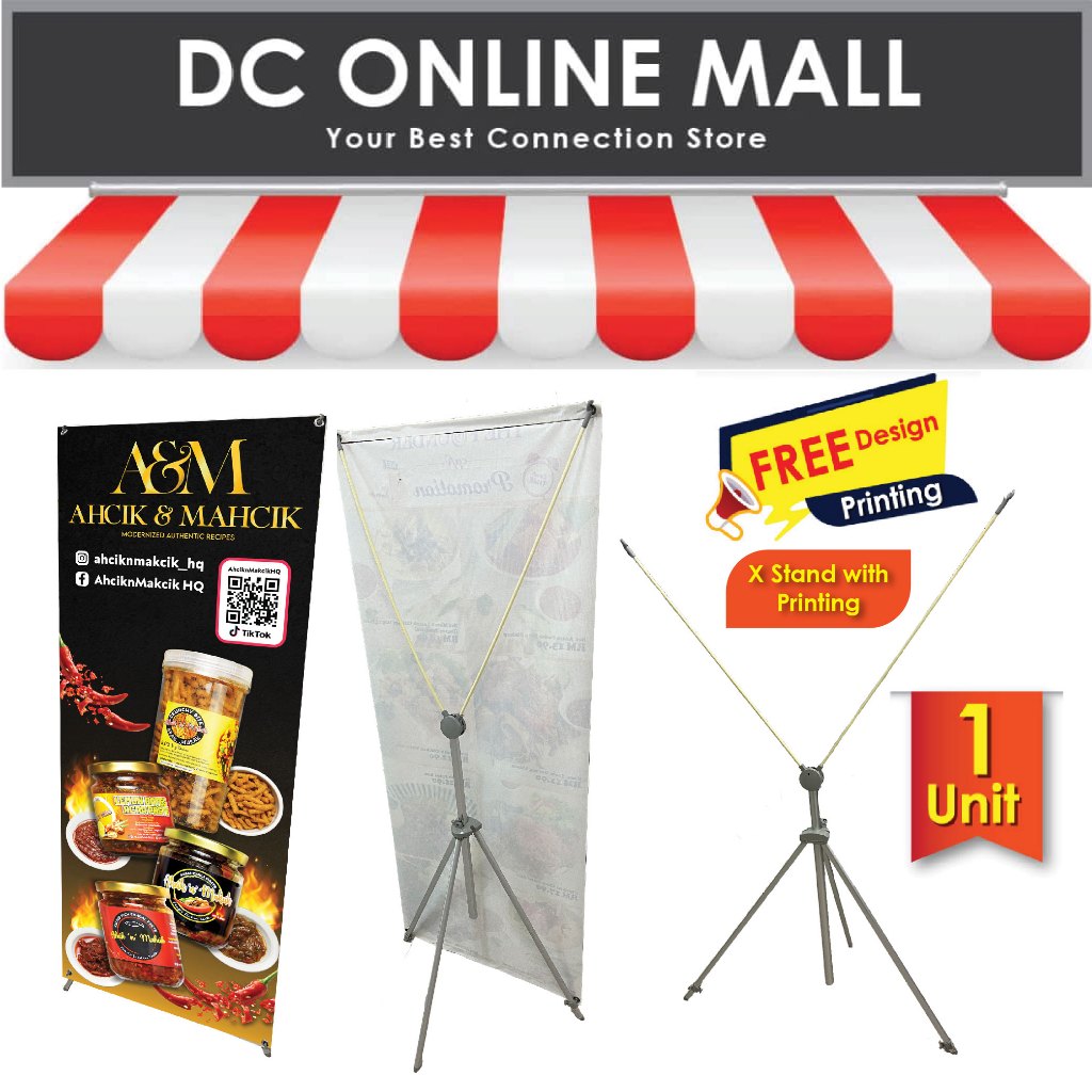 X Stand Adjustable for Banner / Bunting X Stand with Printing (FREE ...