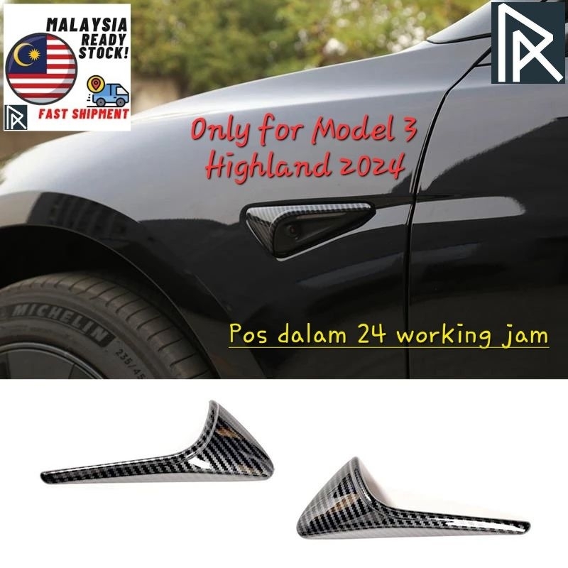 PA Premium Tesla Side Camera Cover turn signal fender Model 3 2024 ...
