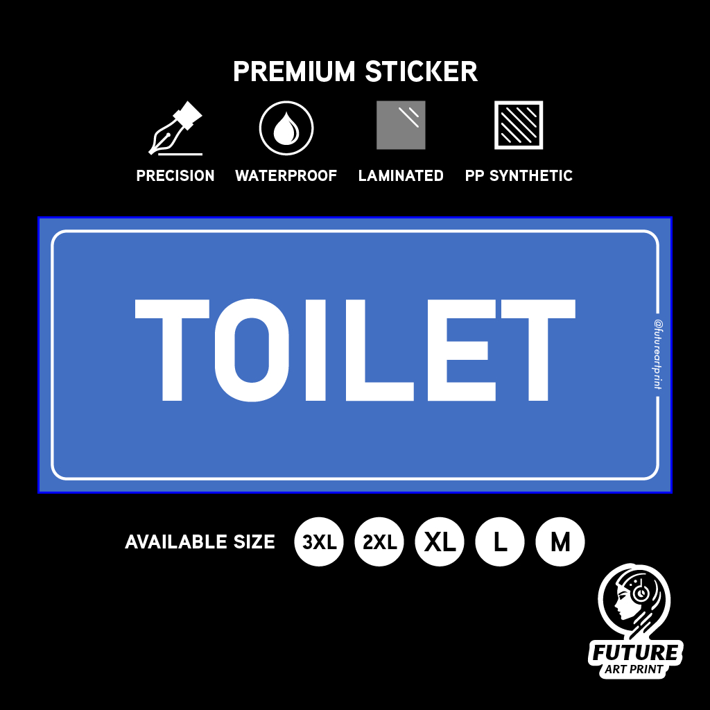 Toilet. Tandas. Bathroom. Premium Sticker Sign Notice Signage Big Small ...