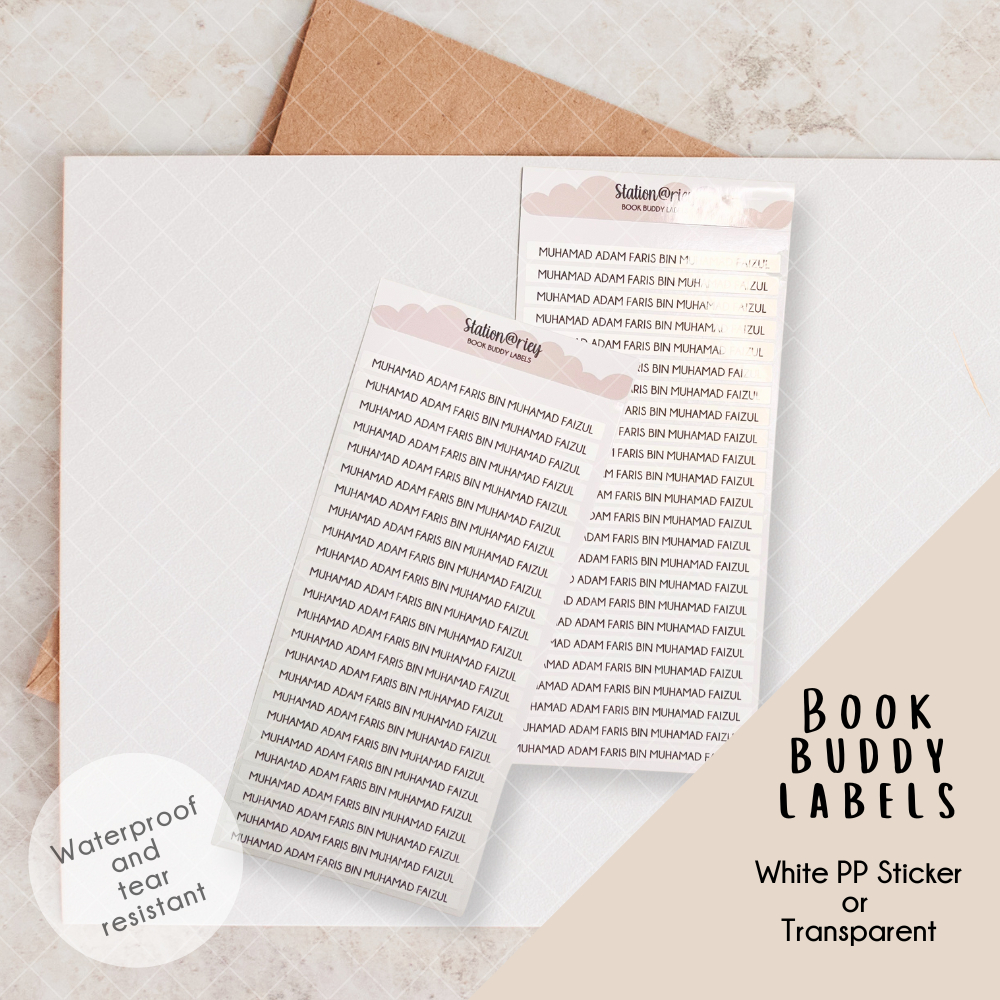 Book Buddy Labels | Label Buku Latihan | Back to School | Shopee Malaysia