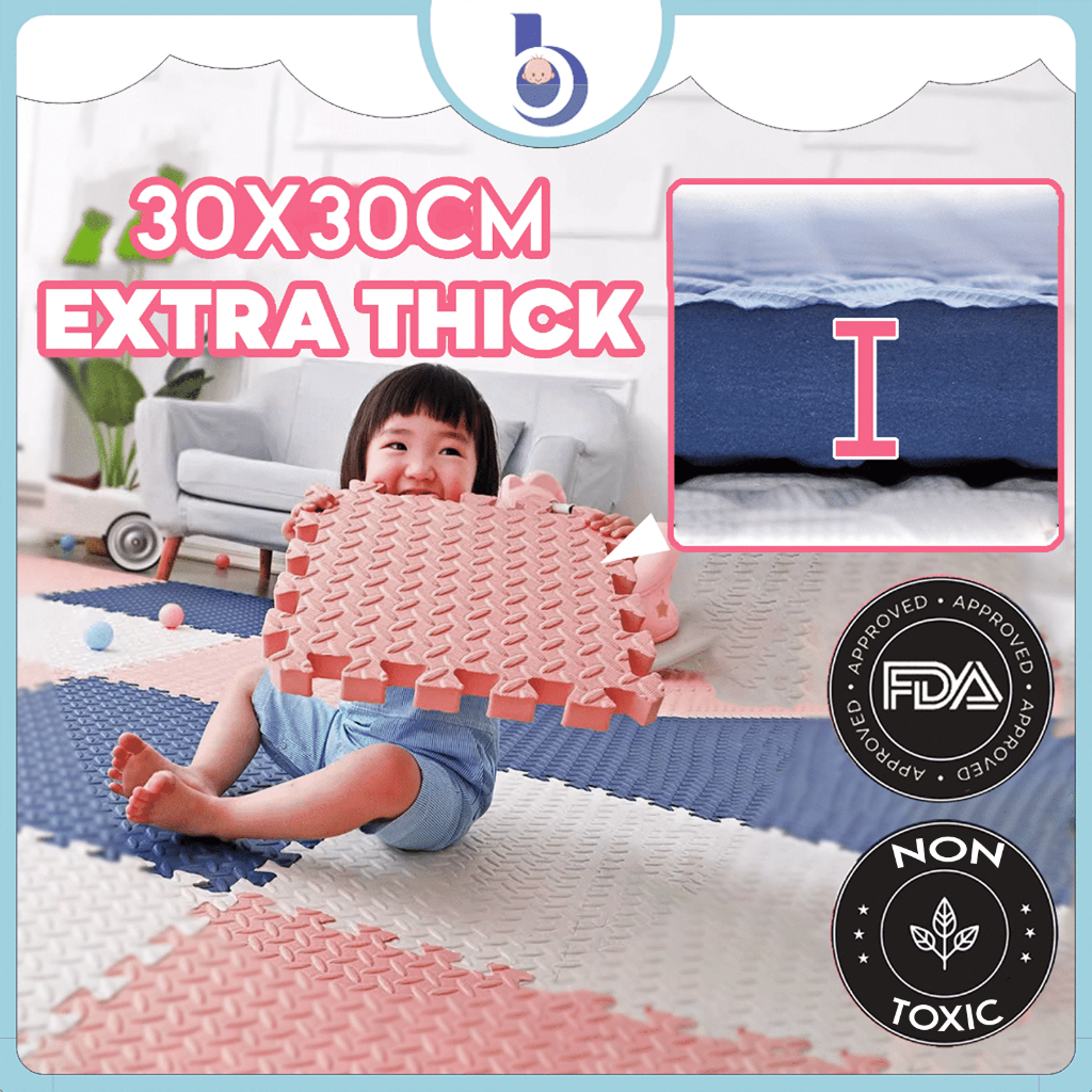 BabyBloo Baby Playmat 30cm Thick EVA Foam Play Mat Puzzle Carpet Mat ...