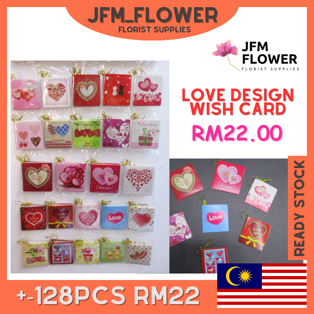 [RM22/SET] 128PCS+- Love Design Wish Card/Love Message Card/Kad Ucapan ...